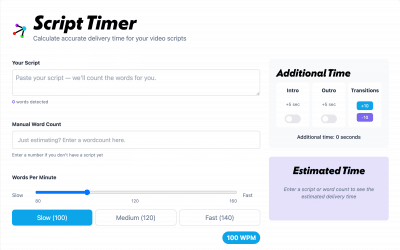 Script Timer | Free Video Script Calculator (2025 Edition) | motifmotion